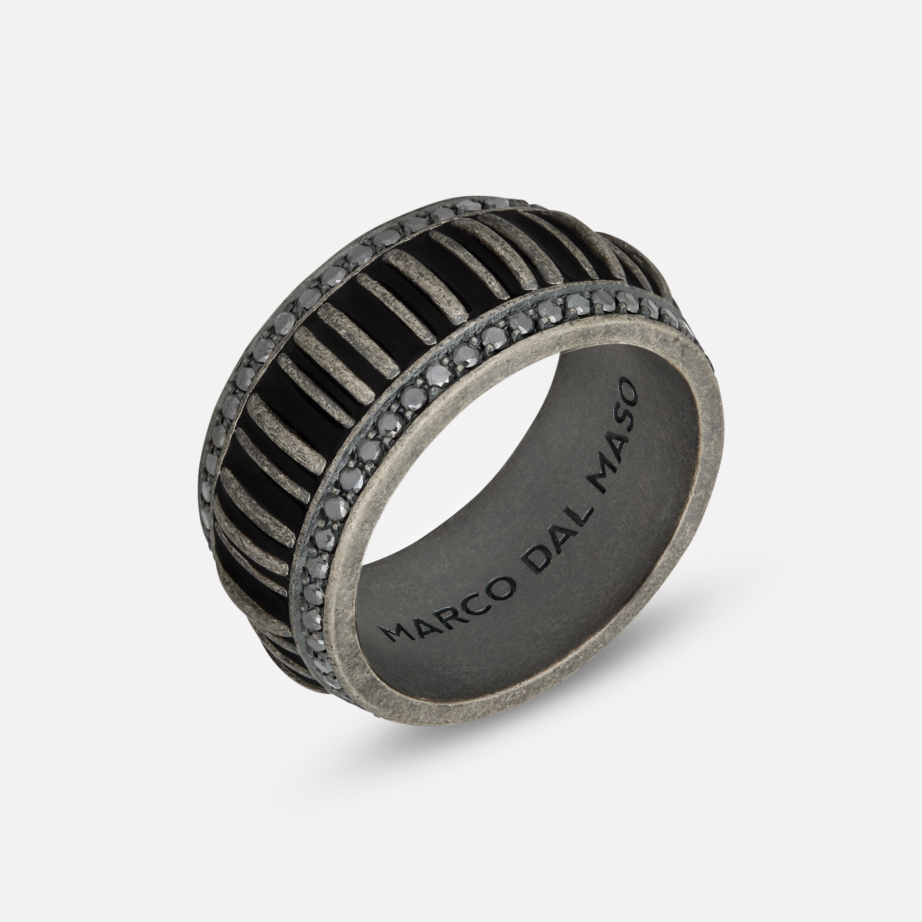 ACIES Crowned Band | Black Diamonds & Black Enamel | Sculptural Men’s ...