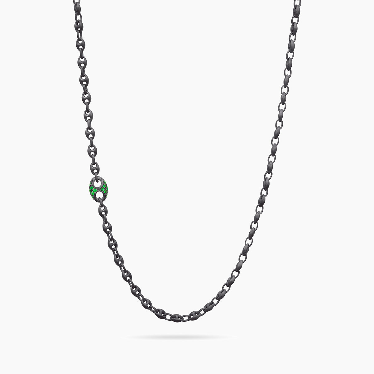 Ulysses Tsavorite Single Marine Chain in Oxidized Silver | Marco Dal ...