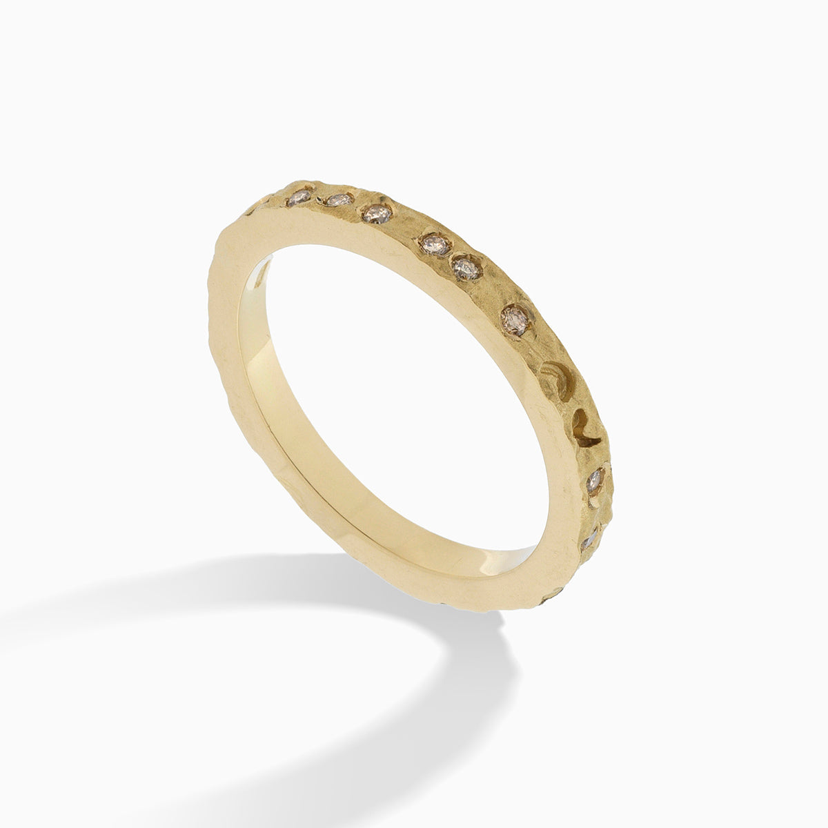 ORION Embedded Gemstone Ring | 18k Yellow Gold & Champagne Diamonds ...